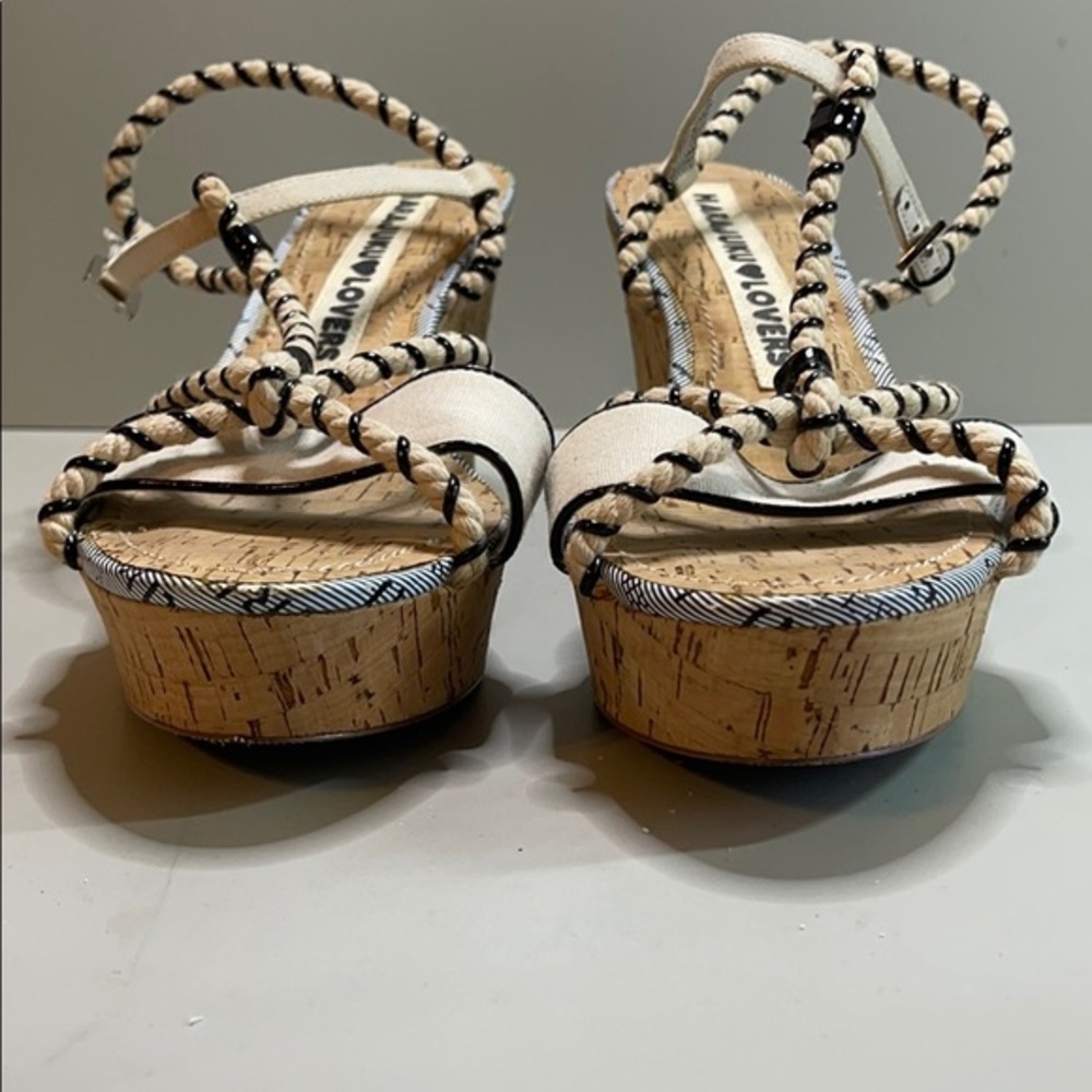 Harajukulovers Wedge Rope Strap Platform Sandals - Gem